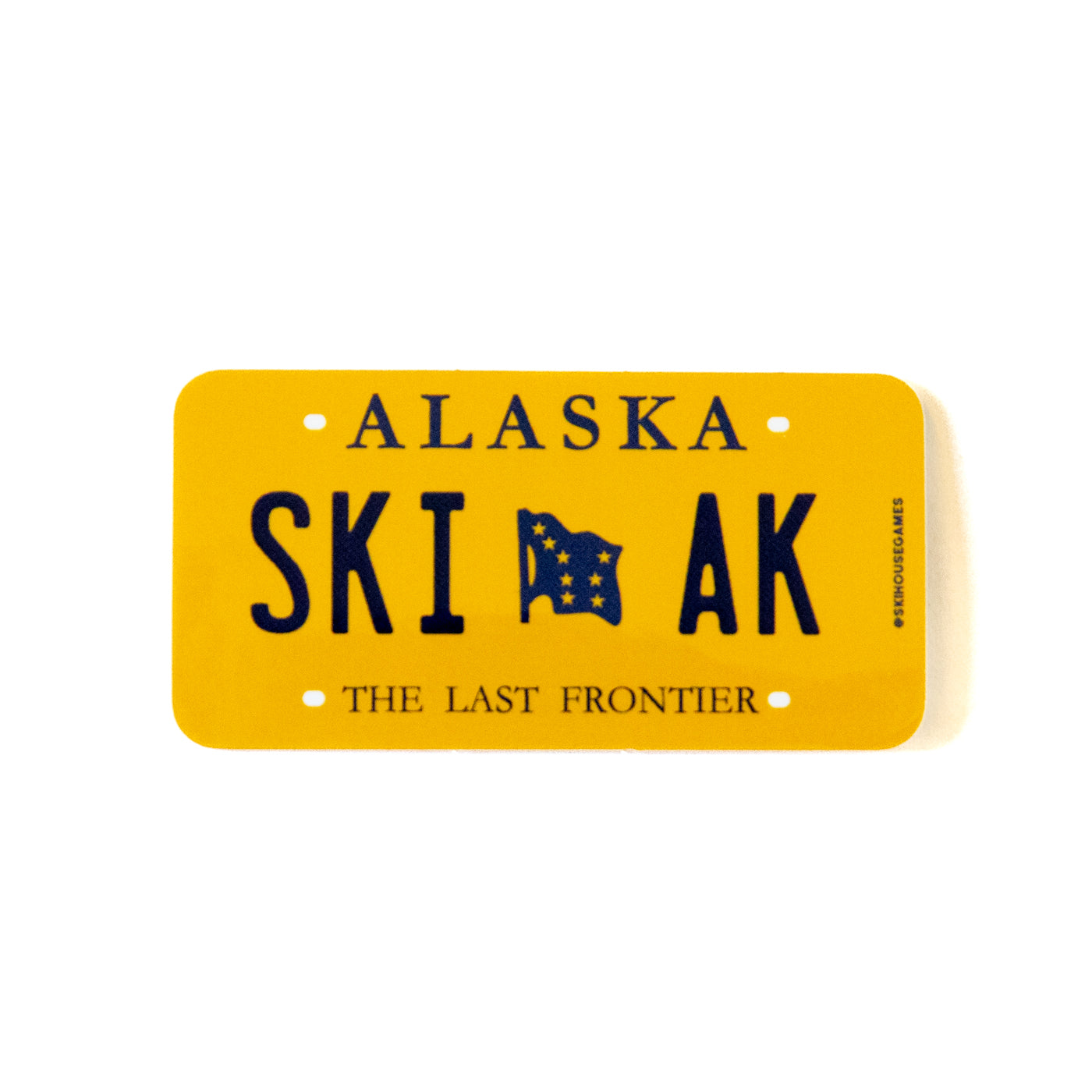 Ski AK - Alaska License Plate Sticker for Skiiers